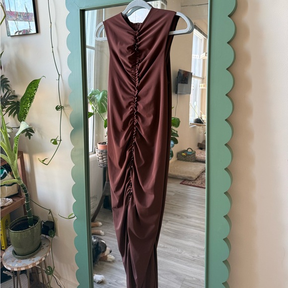 Zara | Dresses | Zara Chocolate Backless Dress | Poshmark